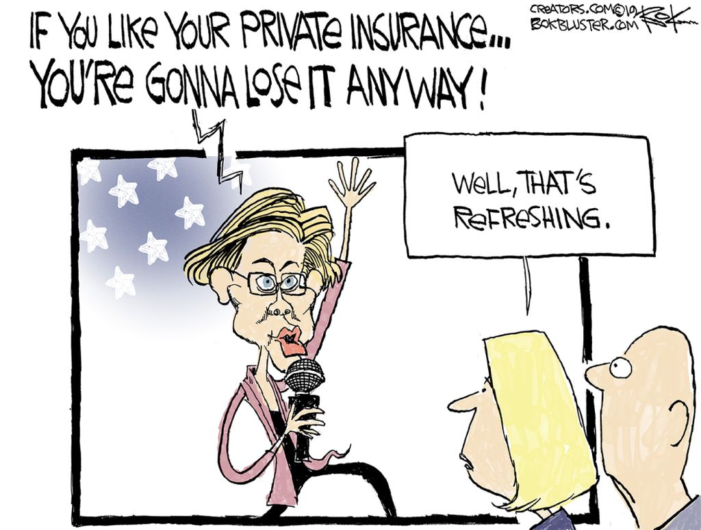 Political Cartoon U.S. Elizabeth Warren healthcare insurance | The Week