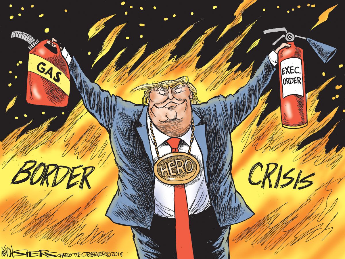Political cartoon U.S. Trump family separation border crisis ...