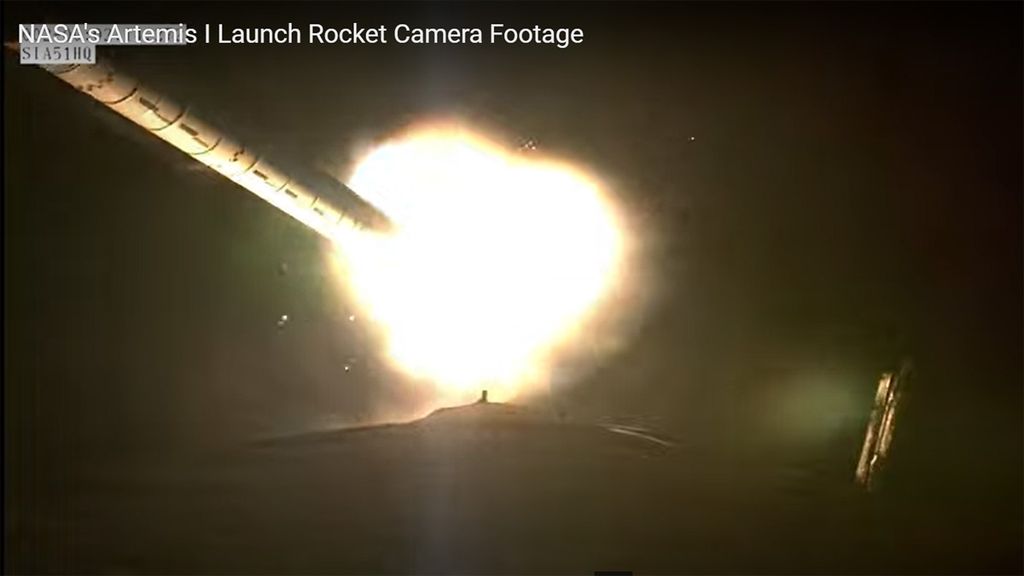Watch fiery separation of NASA's Artemis 1 moon rocket boosters | Space