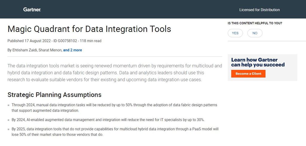 2022 Magic Quadrant for data integration tools | IT Pro