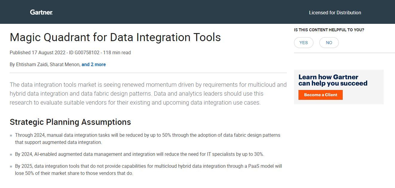 2022 Magic Quadrant for data integration tools | IT Pro