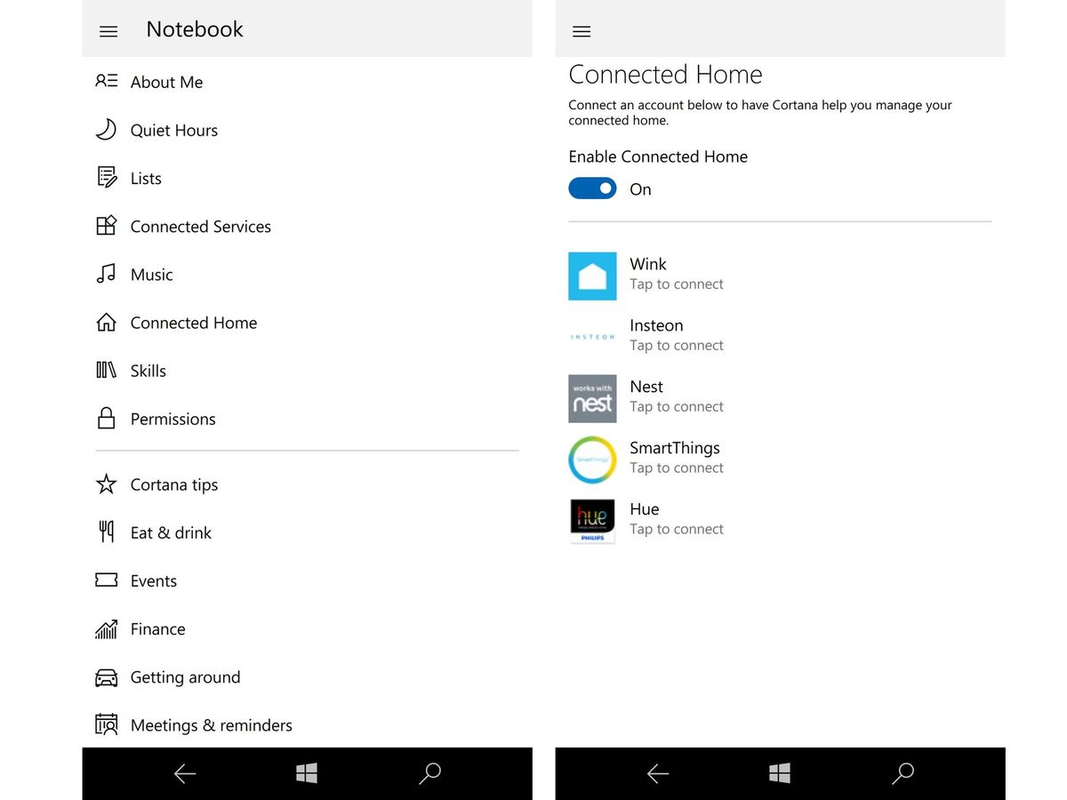 Cortana Notebook adds Connected Home integrations for Hue, Nest, more ...