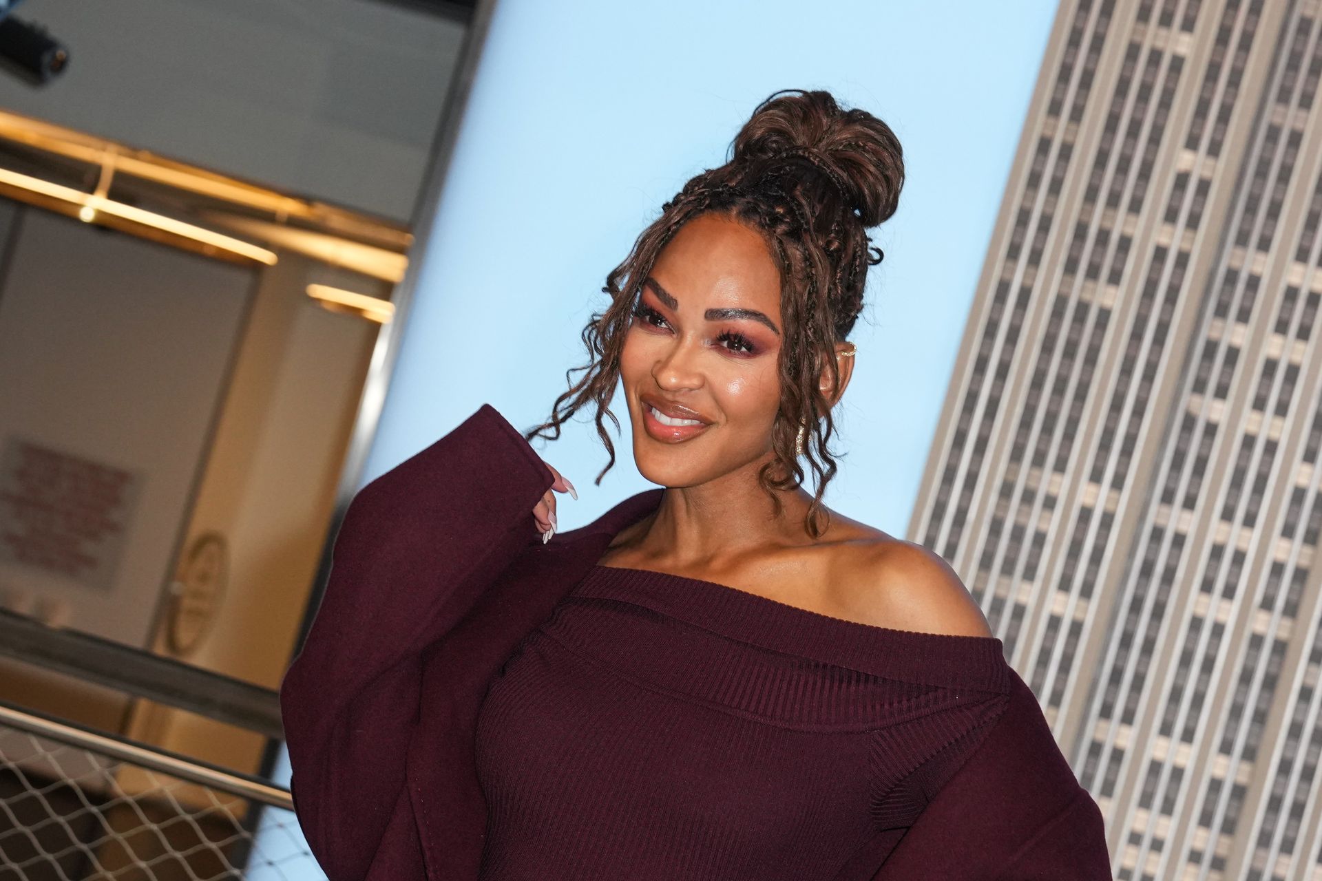 Meagan Good Reinvented the Pamela Anderson Updo With Braids | Marie Claire