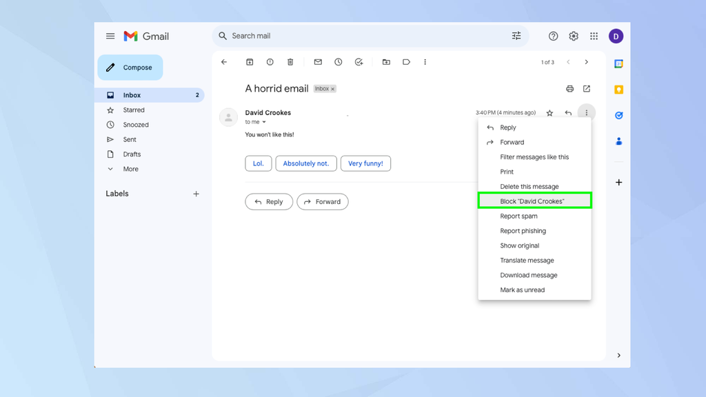 How to block emails in Gmail | Tom's Guide