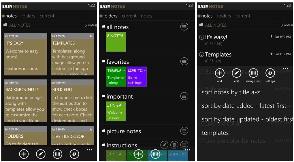 EasyNotes for Windows Phone 8, a feature rich sticky notes app ...