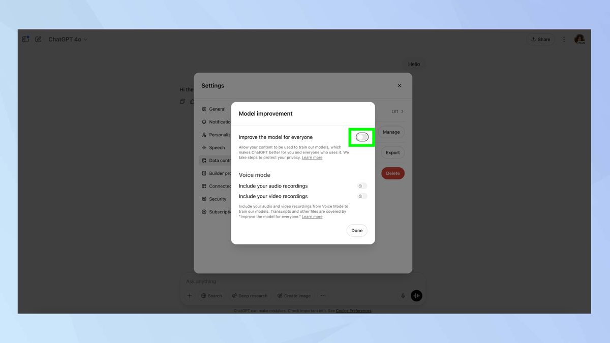 How to stop ChatGPT from using your data for training | Tom's Guide