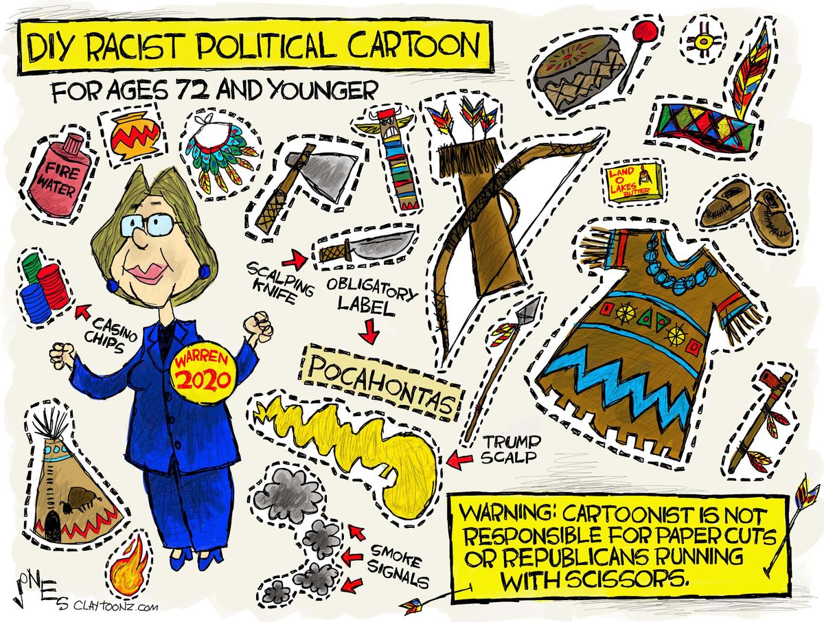 Political cartoon U.S. Elizabeth Warren Trump Presidential campaign ...