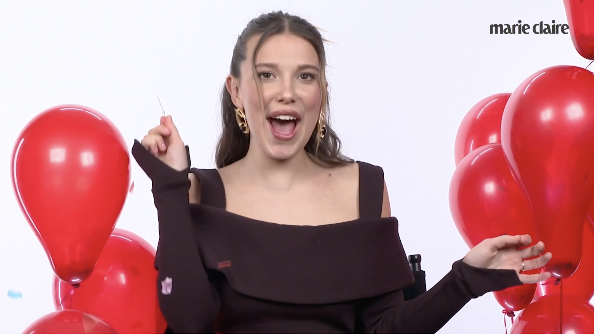 Watch Millie Bobby Brown Play 'Pop Quiz' | Marie Claire