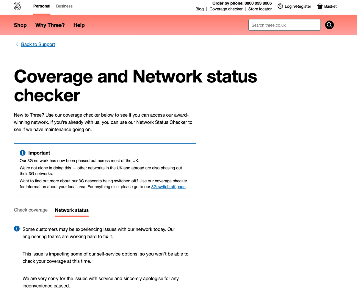 Three UK outage — network service restored but "additional impact ...