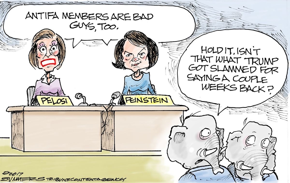 Political cartoon U.S. Democrat GOP Antifa | The Week