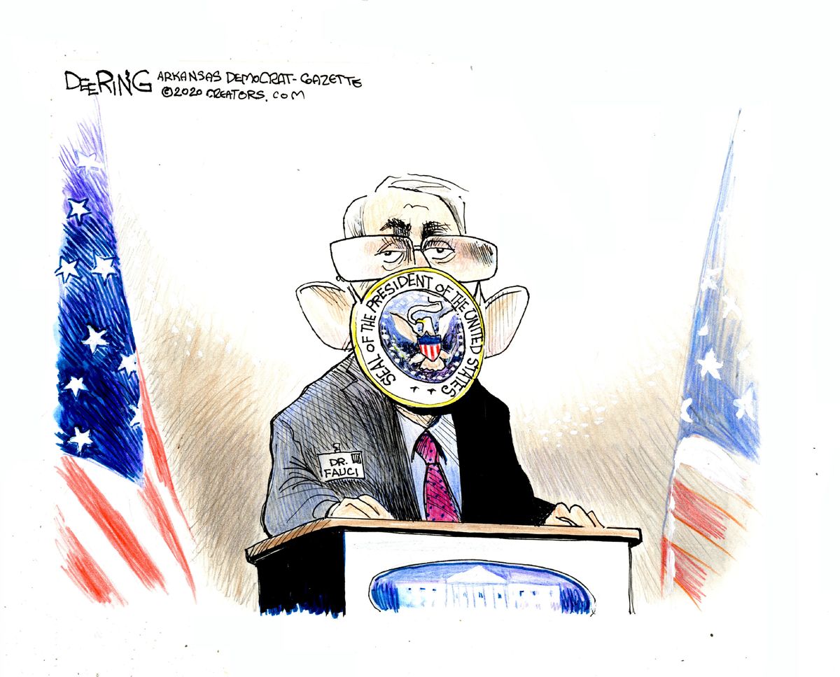 Political Cartoon U.S. Fauci sealed by White House Trump reserved ...