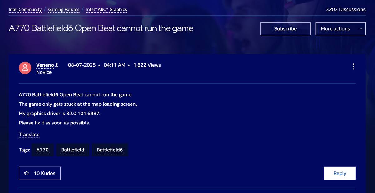 Battlefield 6 keeps crashing on Intel Arc GPUs — here are some ...