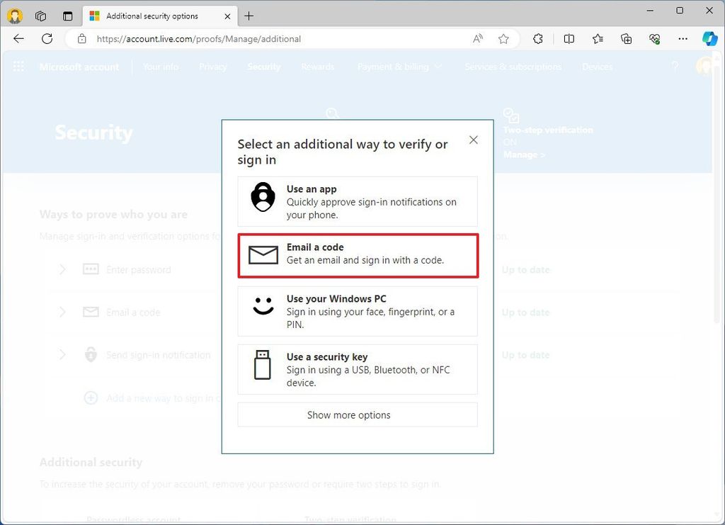 How to set up two-factor authentication (2FA) on a Microsoft account ...