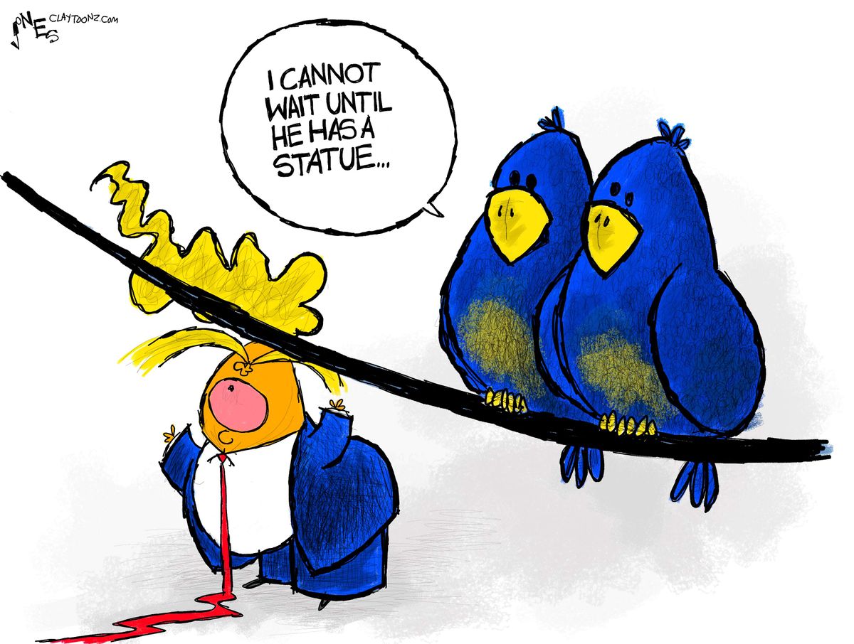 Political Cartoon U.S. Trump birds statue | The Week