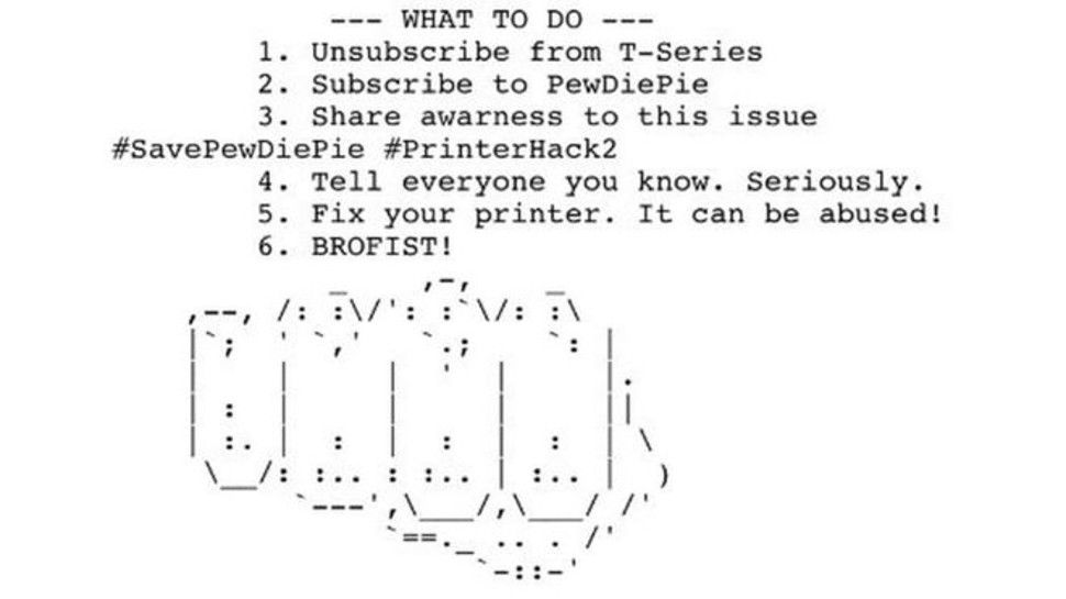 PewDiePie printer hackers launch further attack | TechRadar