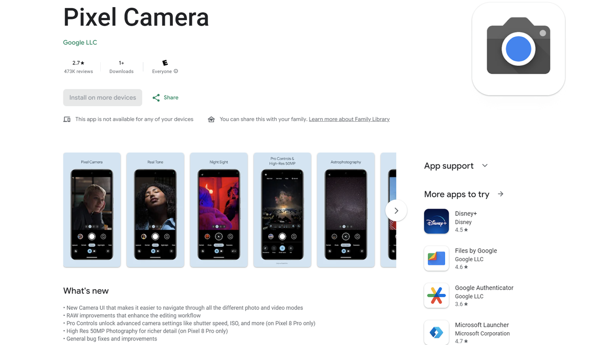 The Google Camera app has been renamed, reinforcing its exclusive Pixel ...
