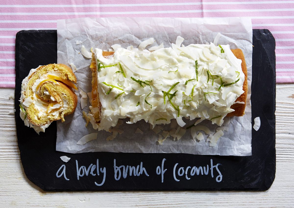 Mango roulade with coconut cream | British Recipes | GoodtoKnow