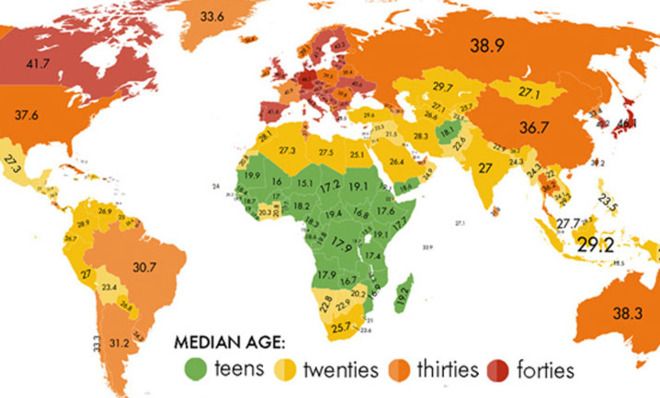 These 8 maps show the median age of every country on Earth | The Week