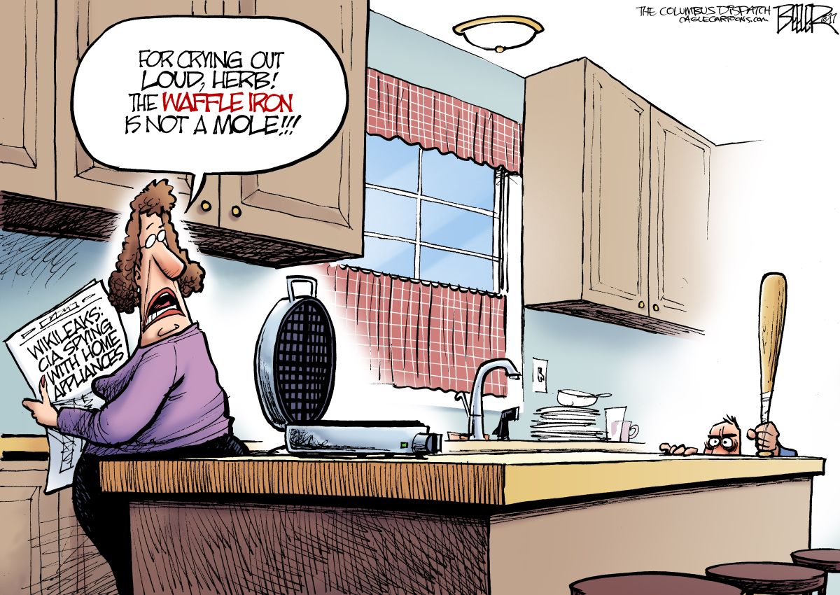 Political Cartoon U.S. Wikileaks CIA smartphone intelligence spy | The Week
