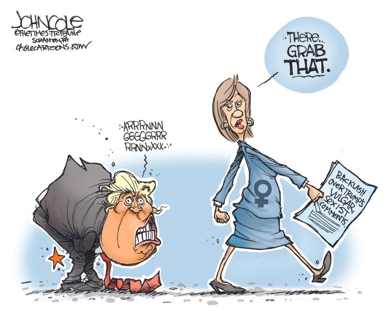 Political cartoon U.S. 2016 election Donald Trump grotch grab | The Week