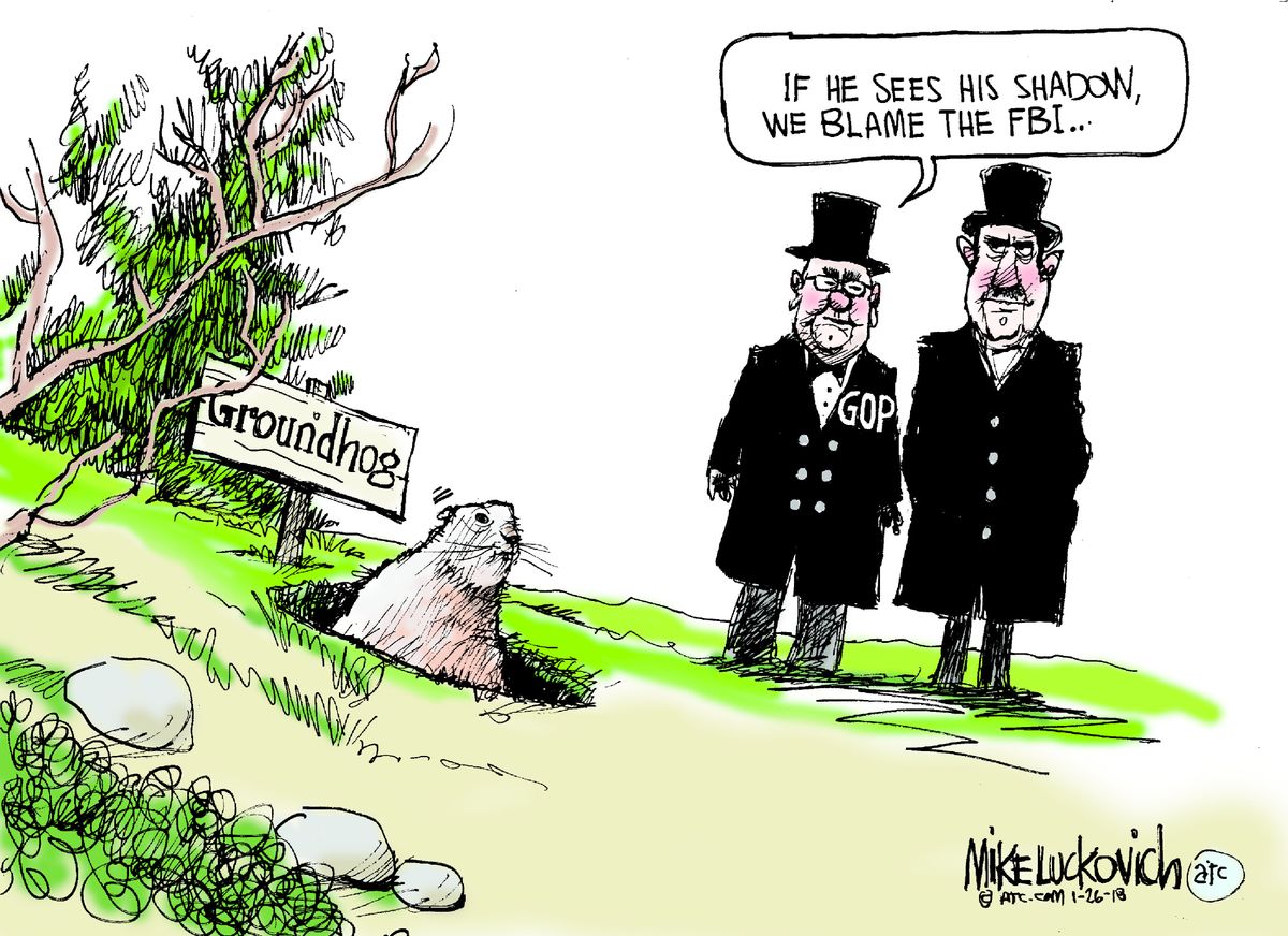 Political cartoon U.S. FBI Russia investigation GOP Groundhog Day | The ...