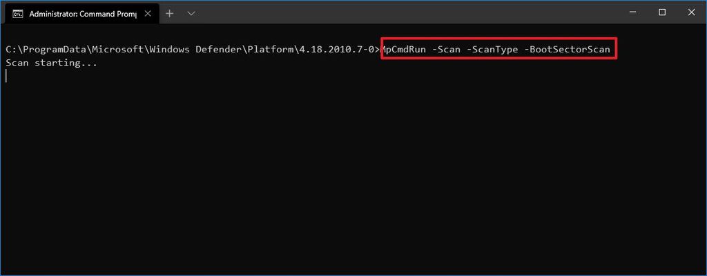How to use Microsoft Defender Antivirus with Command Prompt on Windows ...
