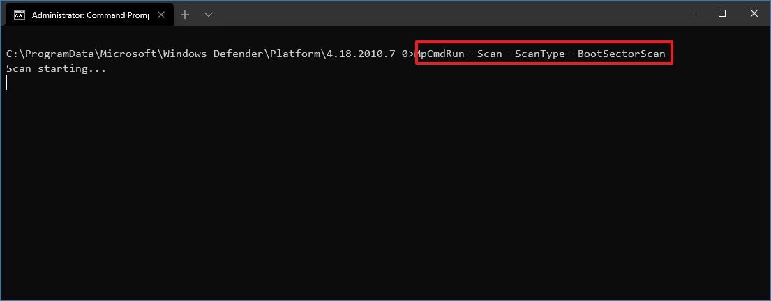 How to use Microsoft Defender Antivirus with Command Prompt on Windows ...