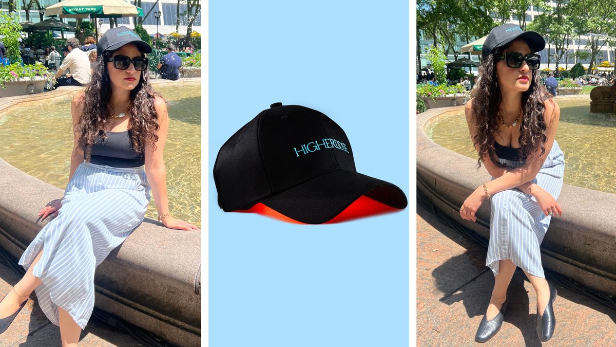 HigherDOSE LED Red Light Hat Honest Review for Hair Growth | Marie Claire