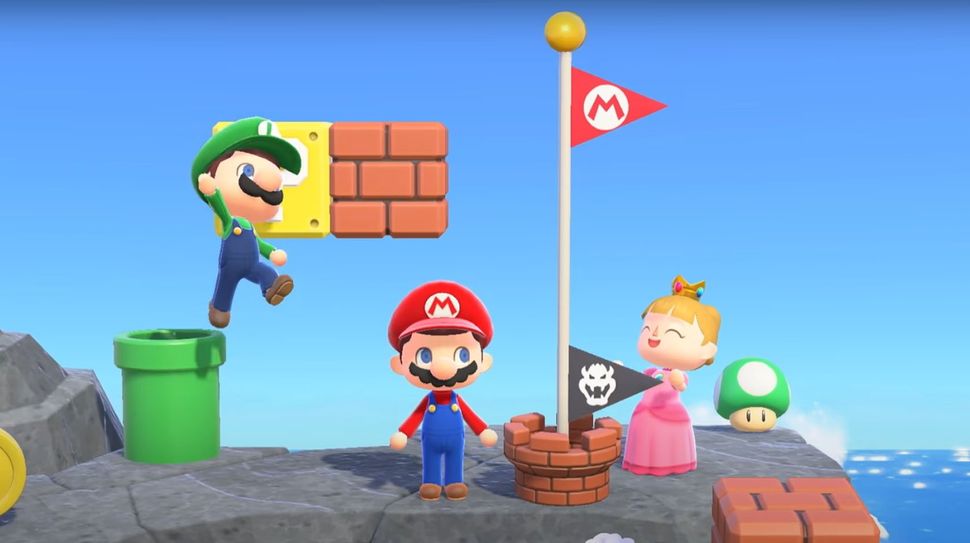 Animal Crossing Mario items and clothes: Pipes, Flagpoles, Thwomps ...