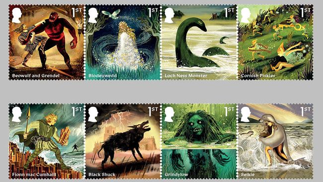 British myths and legends inspire beautiful and ferocious new stamp ...