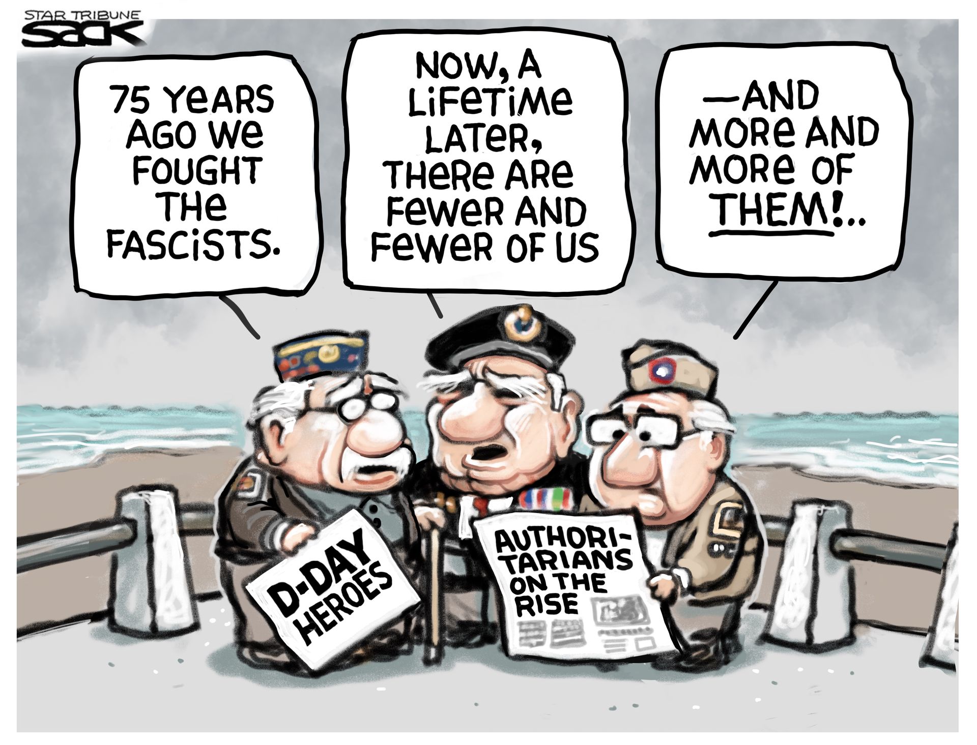 Political Cartoon U.S. Fascism Veterans D-Day WWII | The Week