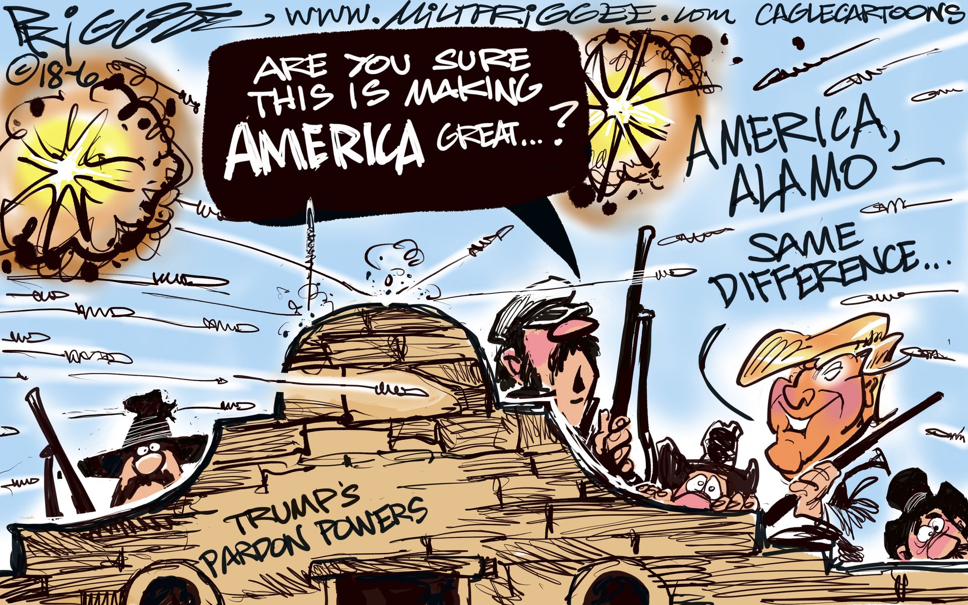 Political Cartoon U.S. Trump pardon powers Alamo | The Week