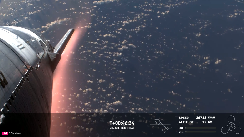 Watch SpaceX's Starship reenter Earth's atmosphere in this fiery video ...