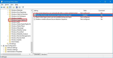 How to display last sign-in information during logon on Windows 10 ...