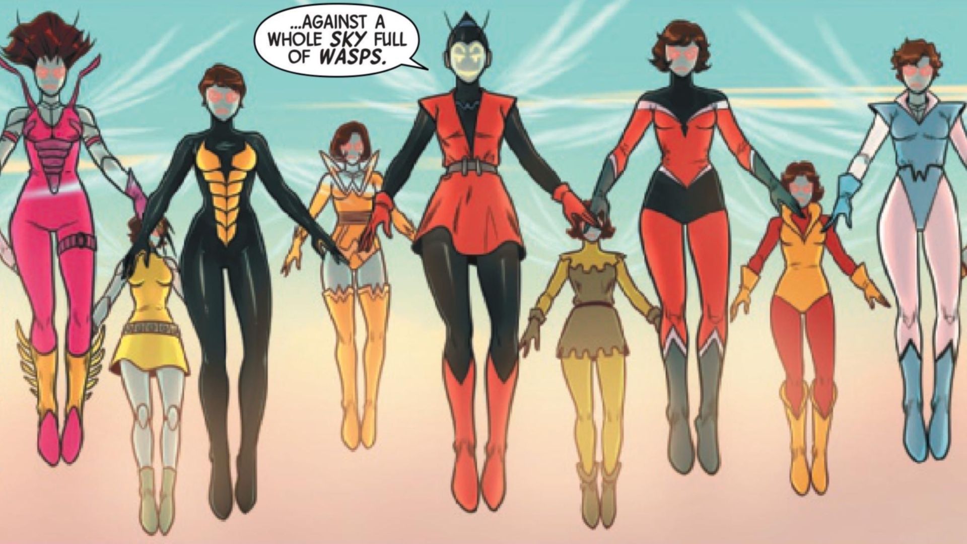 Janet and Nadia van Dyne face a whole swarm of evil Wasps in Wasp #2 ...