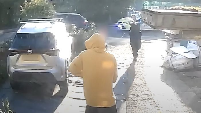 Camera catches police Tasering sword attack suspect in East London ...