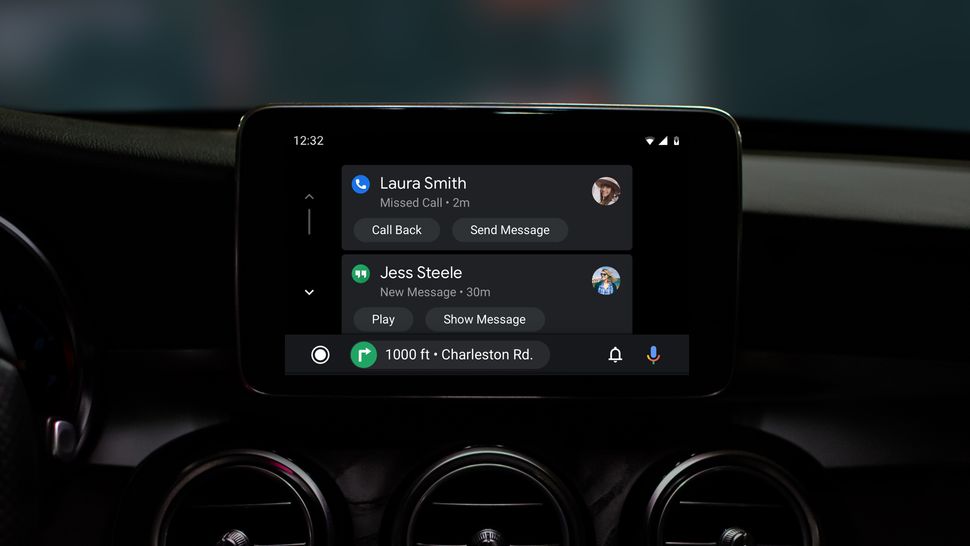 Android Auto's new interface, featuring dark mode, is rolling out from ...