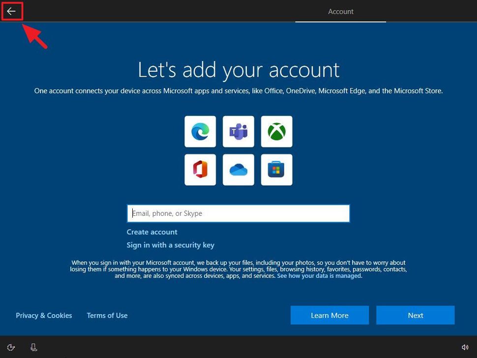 Set up Windows 10 with local account instead of Microsoft account ...