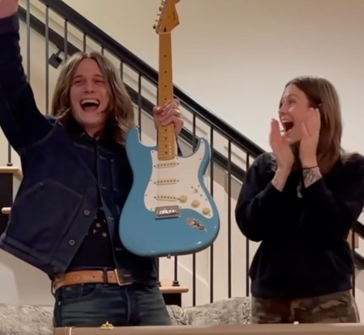 Rebecca Lovell & Tyler Bryant announce baby with Strat-themed gender ...