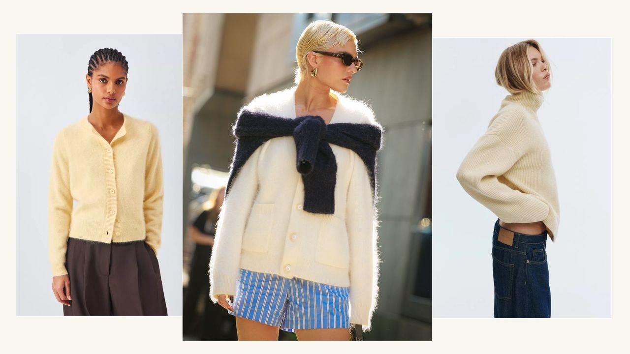 Londoners Are Wearing Pale Yellow Knitwear Over Cream and White Right ...