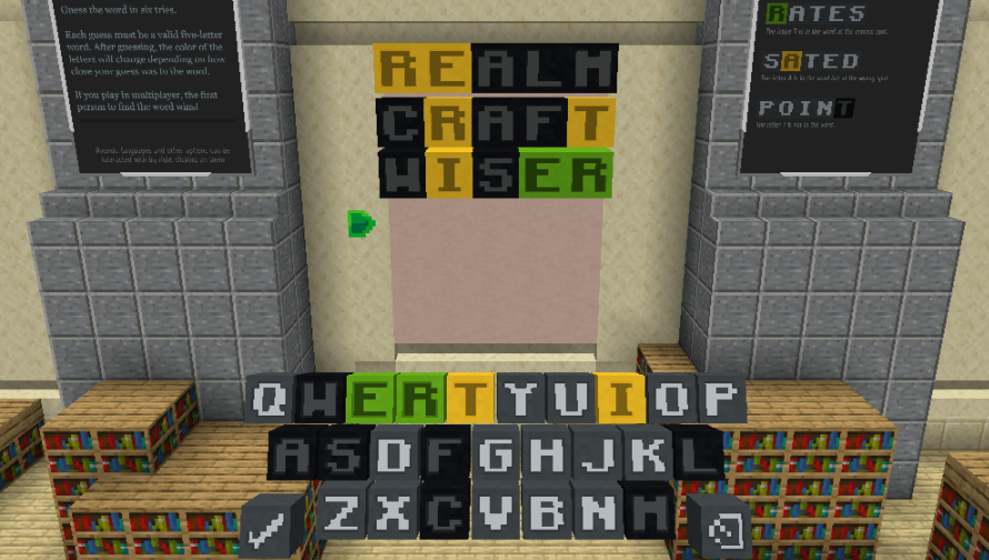 Wordle in Minecraft took some wild math to pull off | PC Gamer