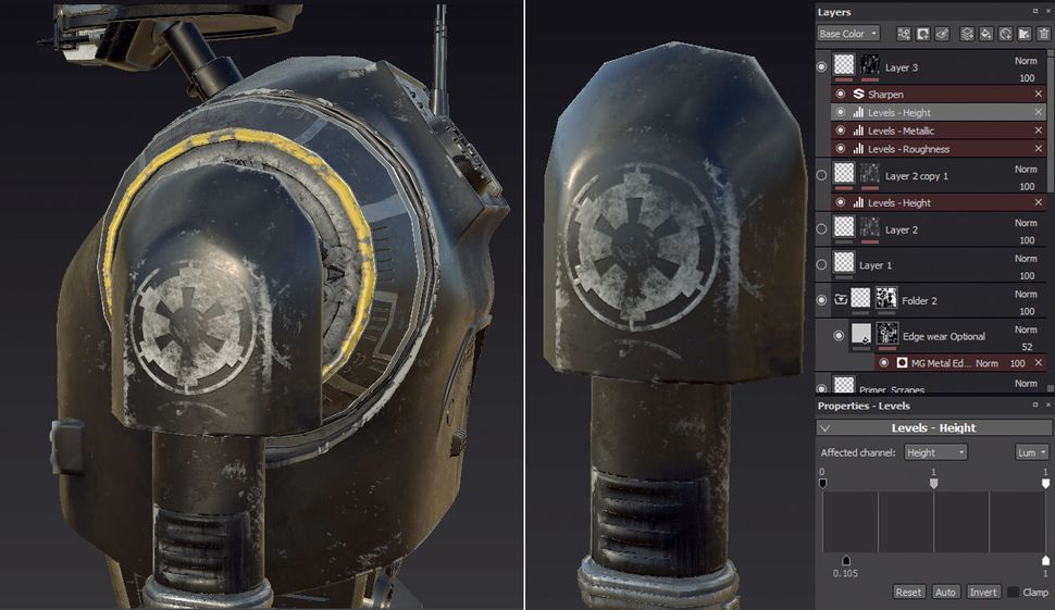 Texture an authentically worn K-2SO droid | Creative Bloq