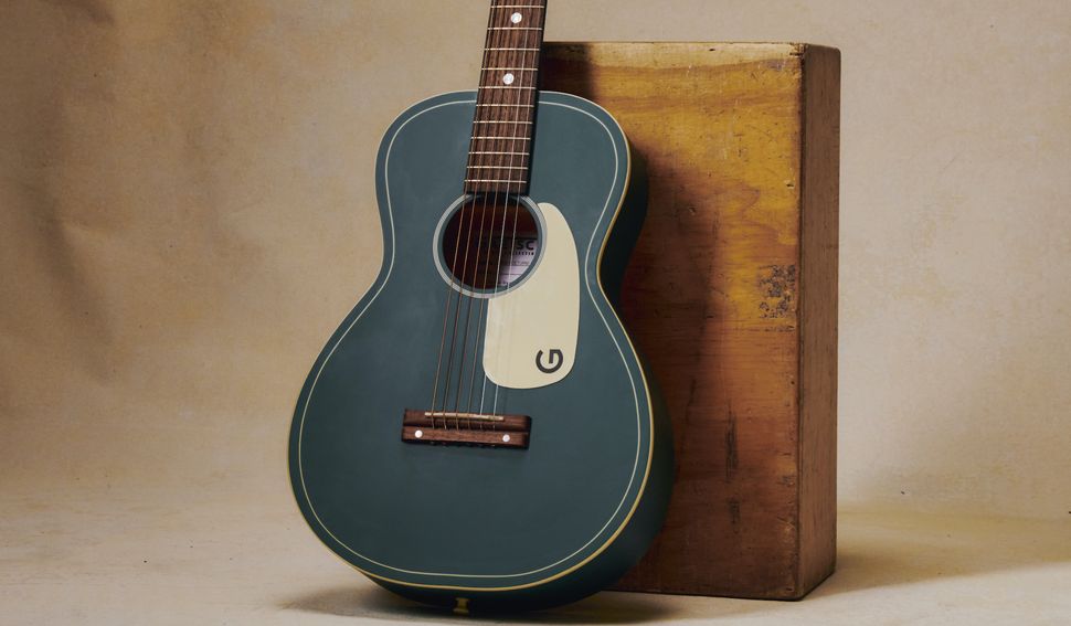 Gretsch graces its ultra-affordable G9500 Jim Dandy acoustic guitar with a limited-edition ...