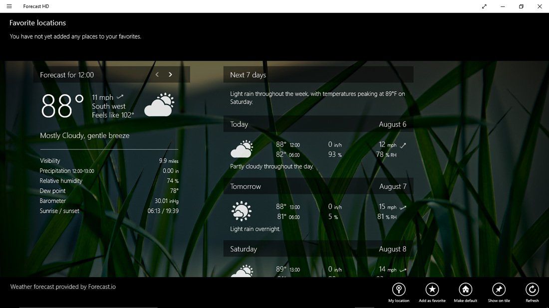 Forecast HD, a simple but informative Windows 10 weather app | Windows ...