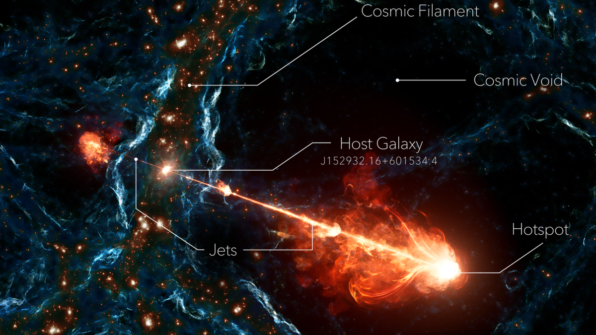 Black hole blasts largest jet ever seen at 23 million light-years long ...