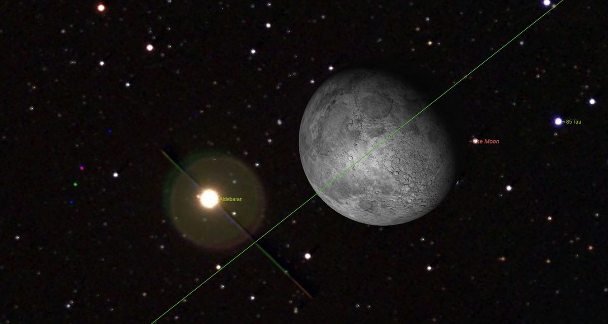 Moon Hits Bull's-Eye Tuesday in Vivid Aldebaran Crossing | Space