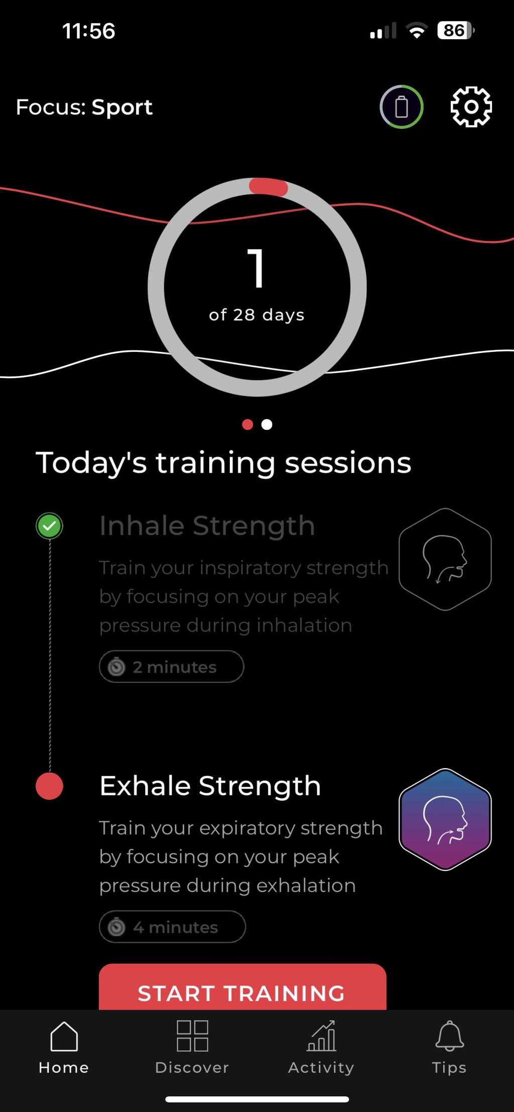 I used a Respiratory Muscle Training (RMT) Device for 14 days to ...