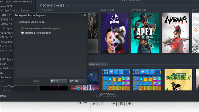 Steam backup | PC Gamer
