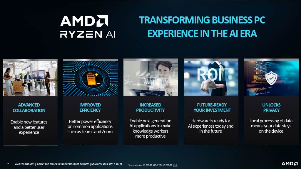 AMD unveils Ryzen Pro 8000-series processors — Zen 4 and AI engines ...