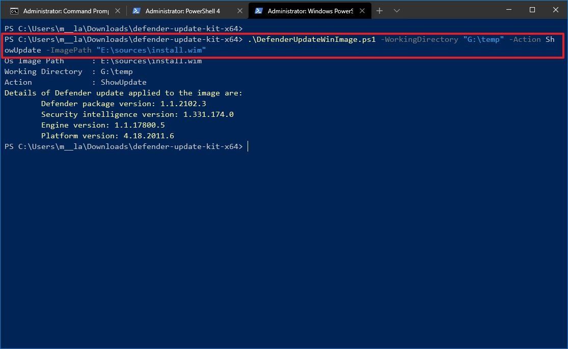 How to update Microsoft Defender Antivirus inside an install image of ...